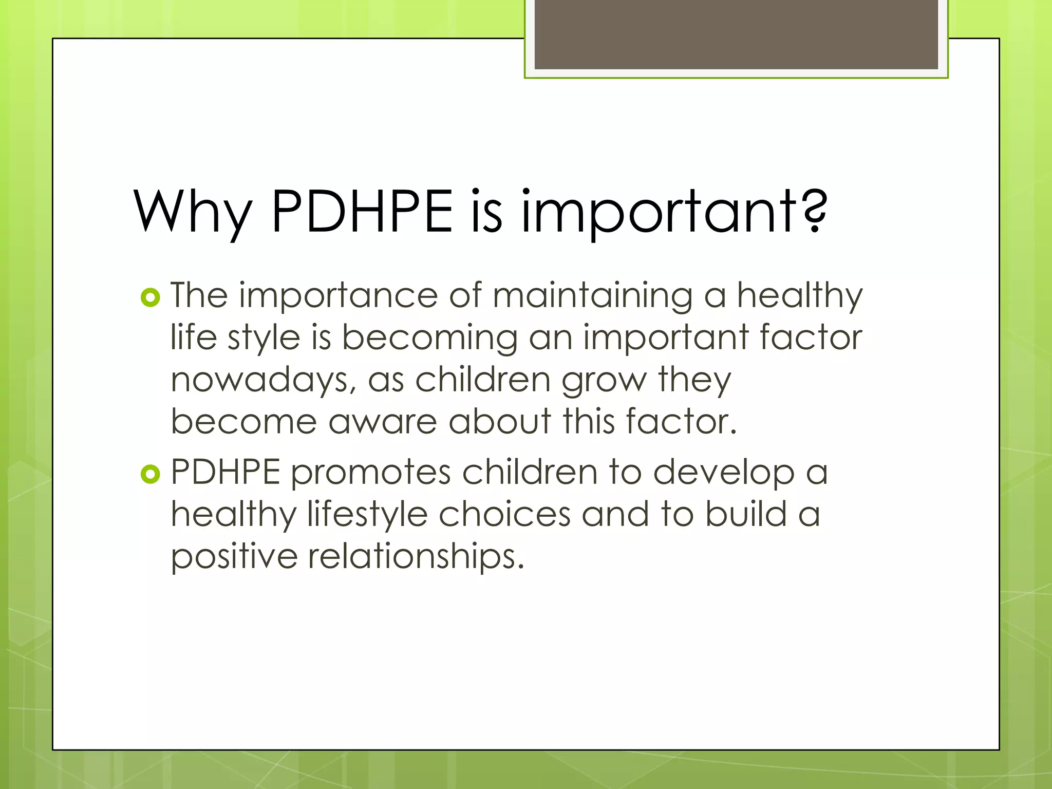 Power point presentation of pdhpe | PPTX