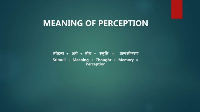 Perception (meaning and determination) | PPT