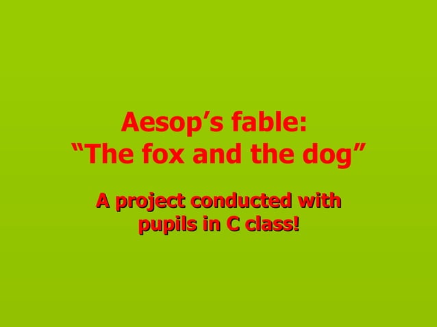 Power point presentation of the fable | PPT