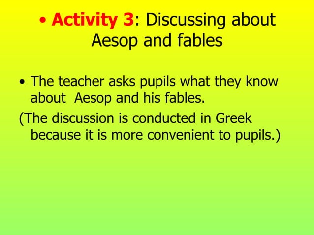 Power point presentation of the fable | PPT