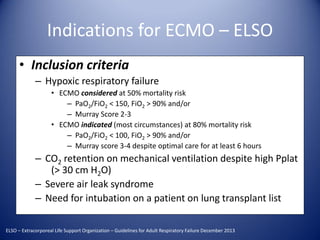 Powerpoint presentation of the indications for ecmo from jay menaker ...