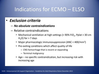 Powerpoint presentation of the indications for ecmo from jay menaker ...