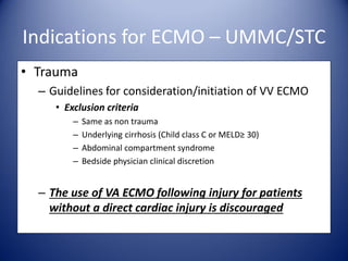 Powerpoint presentation of the indications for ecmo from jay menaker ...