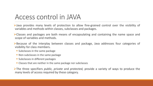 Power Point Presentation On Access Specifier In Oops Pptx Programming Languages Computing