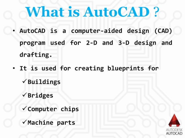 Presentation On AutoCAD By Rahul Kumar | PPTX | 3-D Graphics | Computer ...