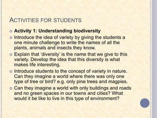 M.Ed EVS Topic- biodiversity | PPTX
