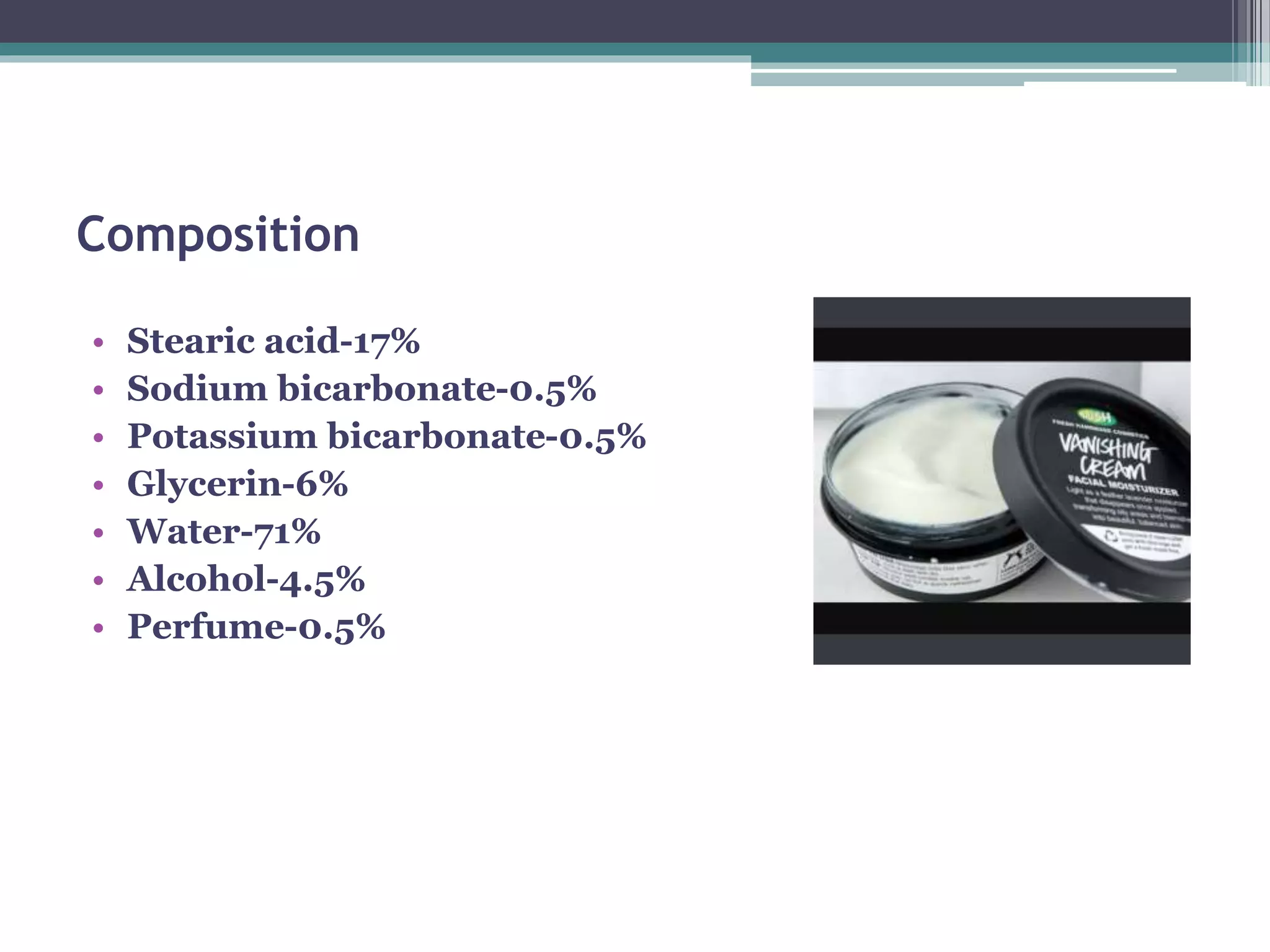 Power point presentation on cold cream an vanishing cream | PPTX