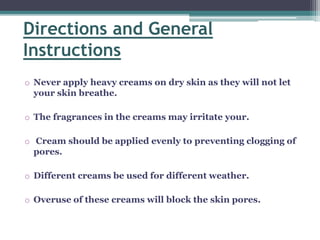 Power point presentation on cold cream an vanishing cream | PPTX