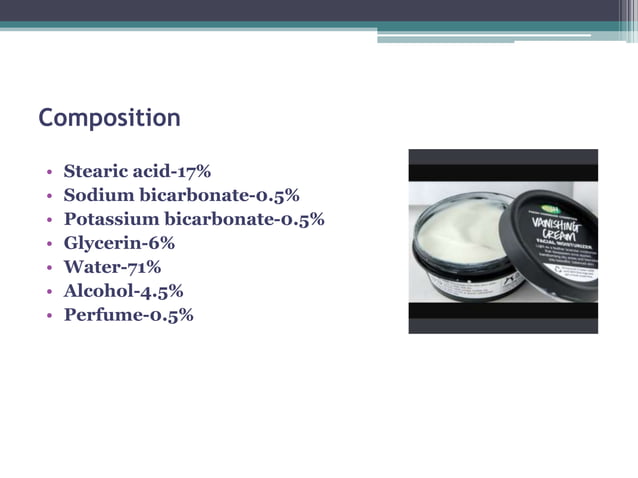 Power point presentation on cold cream an vanishing cream | PPTX