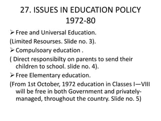 Power point presentation on educational policy 1972 80 | PPTX