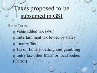 Power point presentation on gst[goods and service tax ] | PPTX