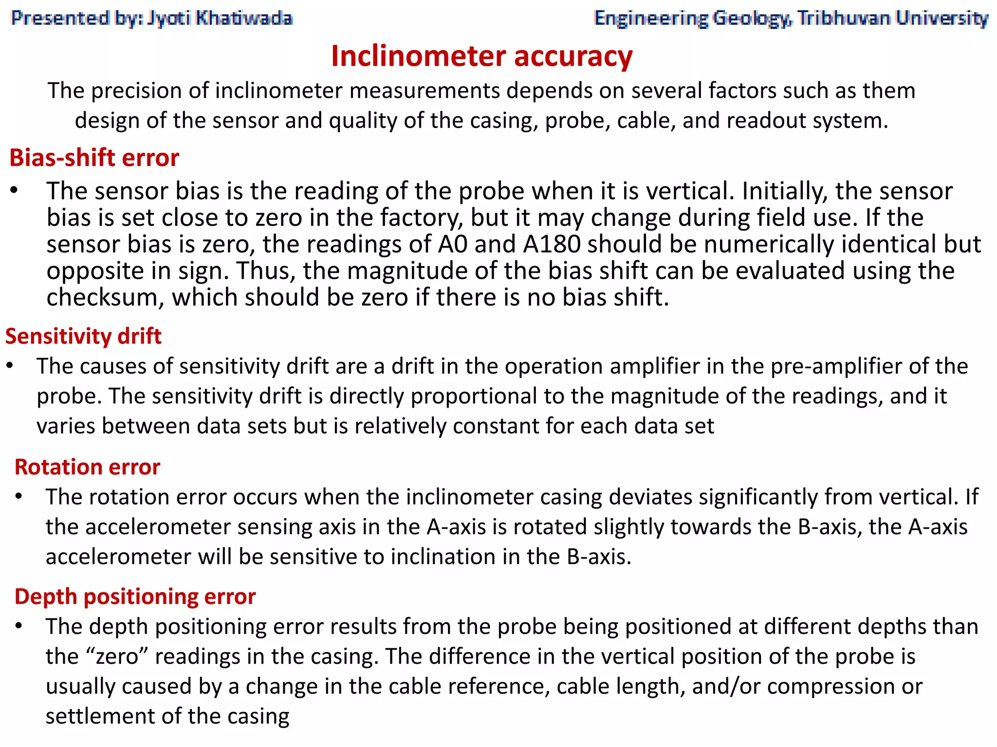 Power point presentation on inclinometers | PPTX