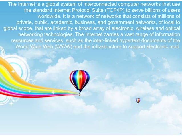Powerpoint presentation on internet and its uses | PPTX