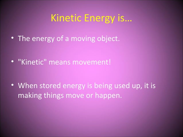 Power point presentation on kinetic energy and potential energy | PPT