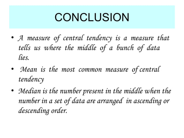Presentation on Measures of Central Tendency | PPT