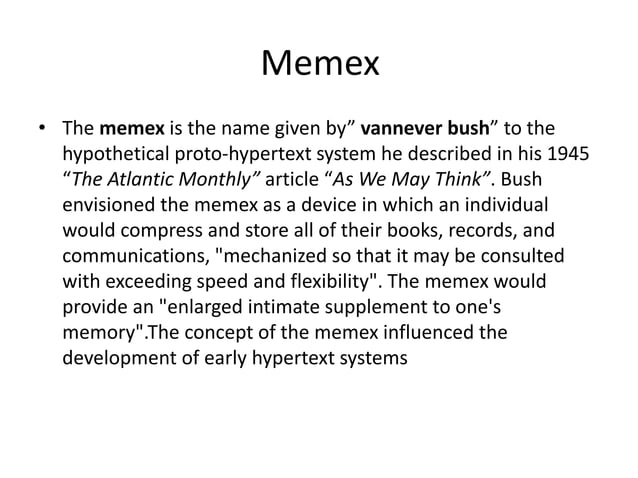 Power point presentation on memex | PPT