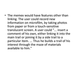 Power point presentation on memex | PPTX