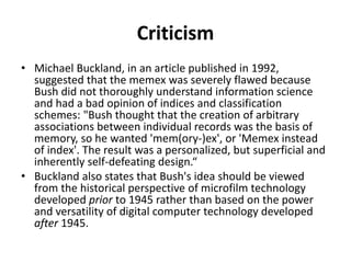 Power point presentation on memex | PPTX