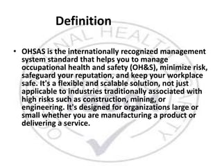 Power point presentation on (ohsas 18001) | PPTX