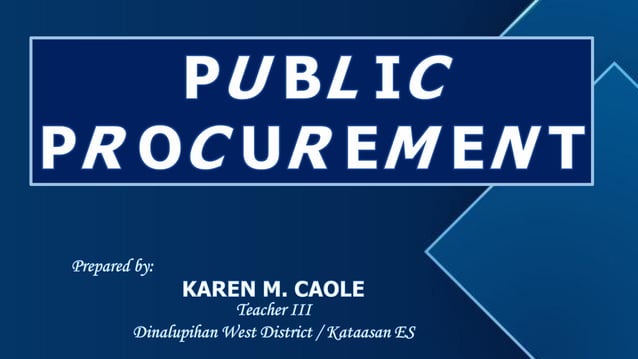 Powerpoint Presentation on Public Procurement.pdf | Business and Finance