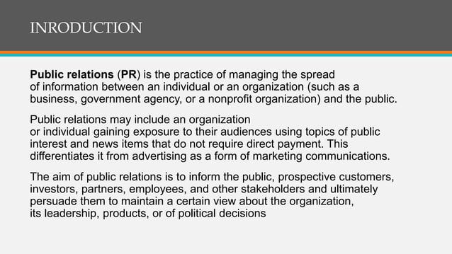 Powerpoint presentation on public relation | PPTX