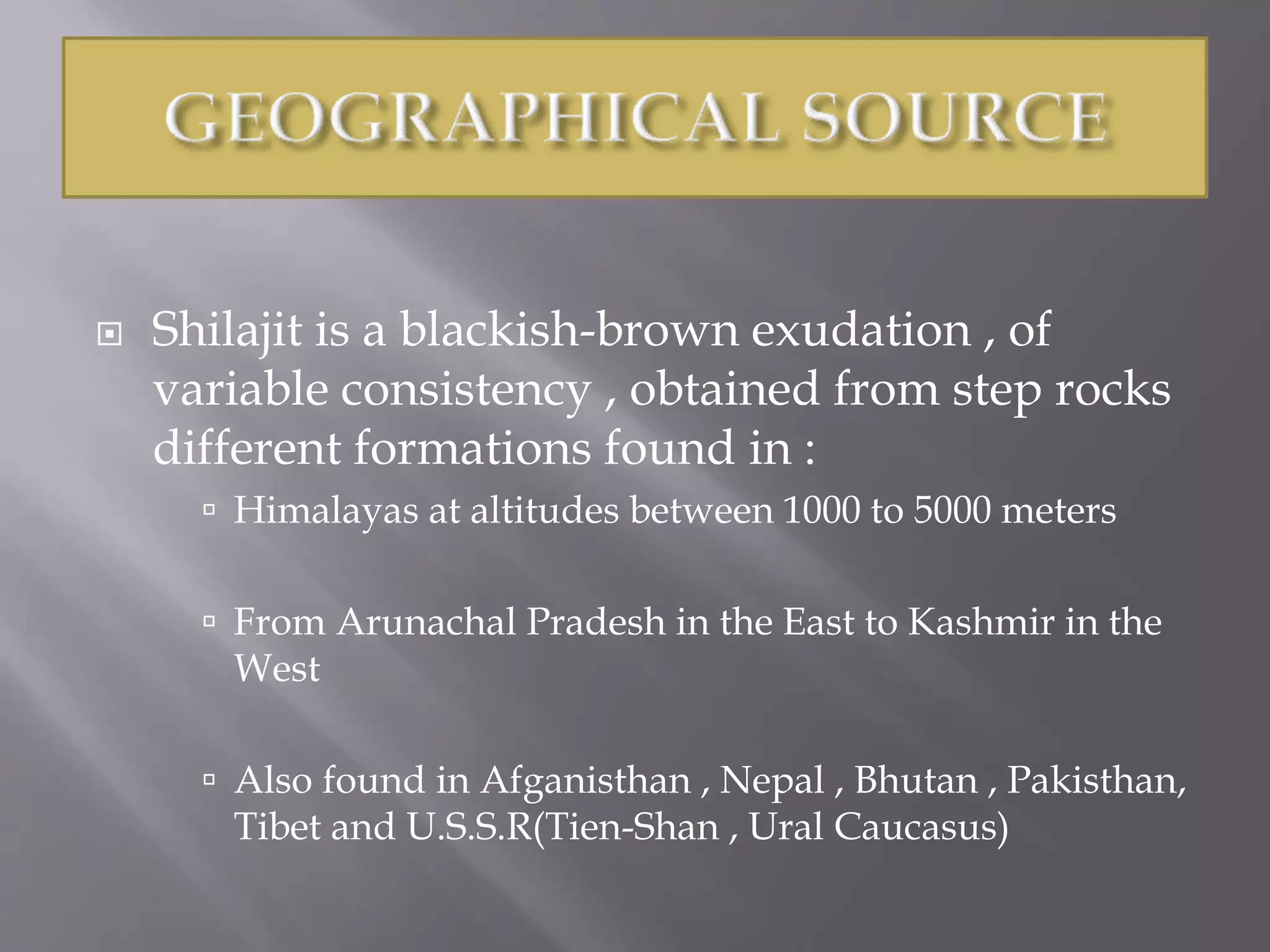 Power point presentation on shilajit | PPTX