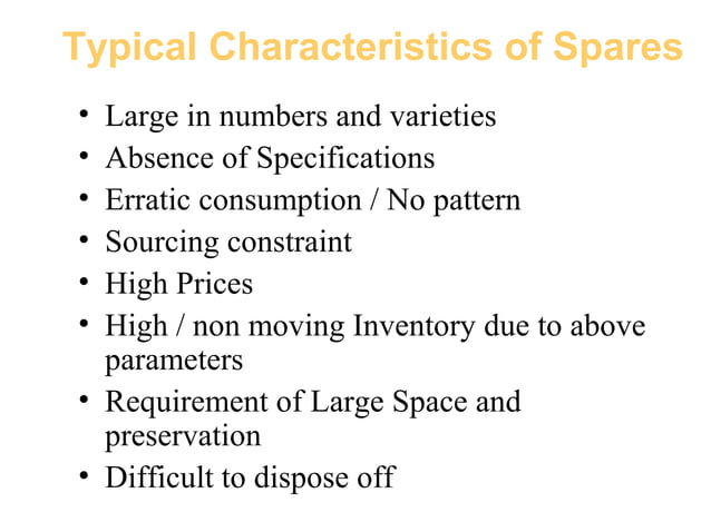 Spare Parts Management | PPT