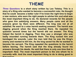 PowerPoint presentation on Three Questions | PPTX