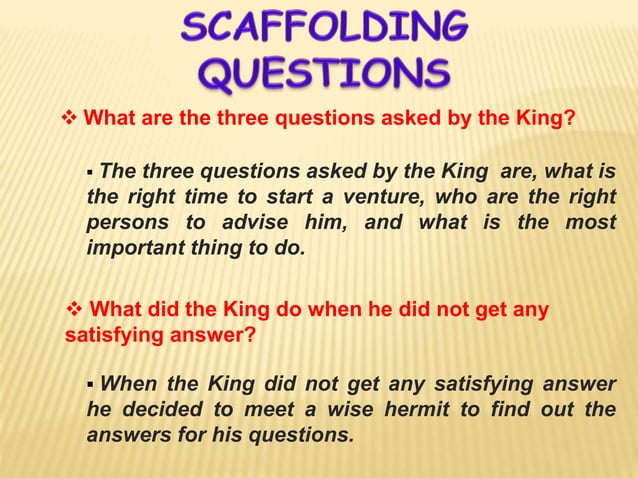 PowerPoint presentation on Three Questions | PPTX | Fiction | Books and ...