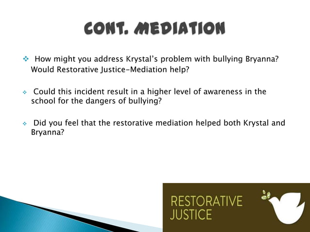 Powerpoint presentation restorative justice and victim offender ...