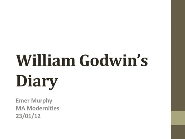 William Godwin's Diary | PPT
