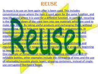 recycle and reuse | PPTX