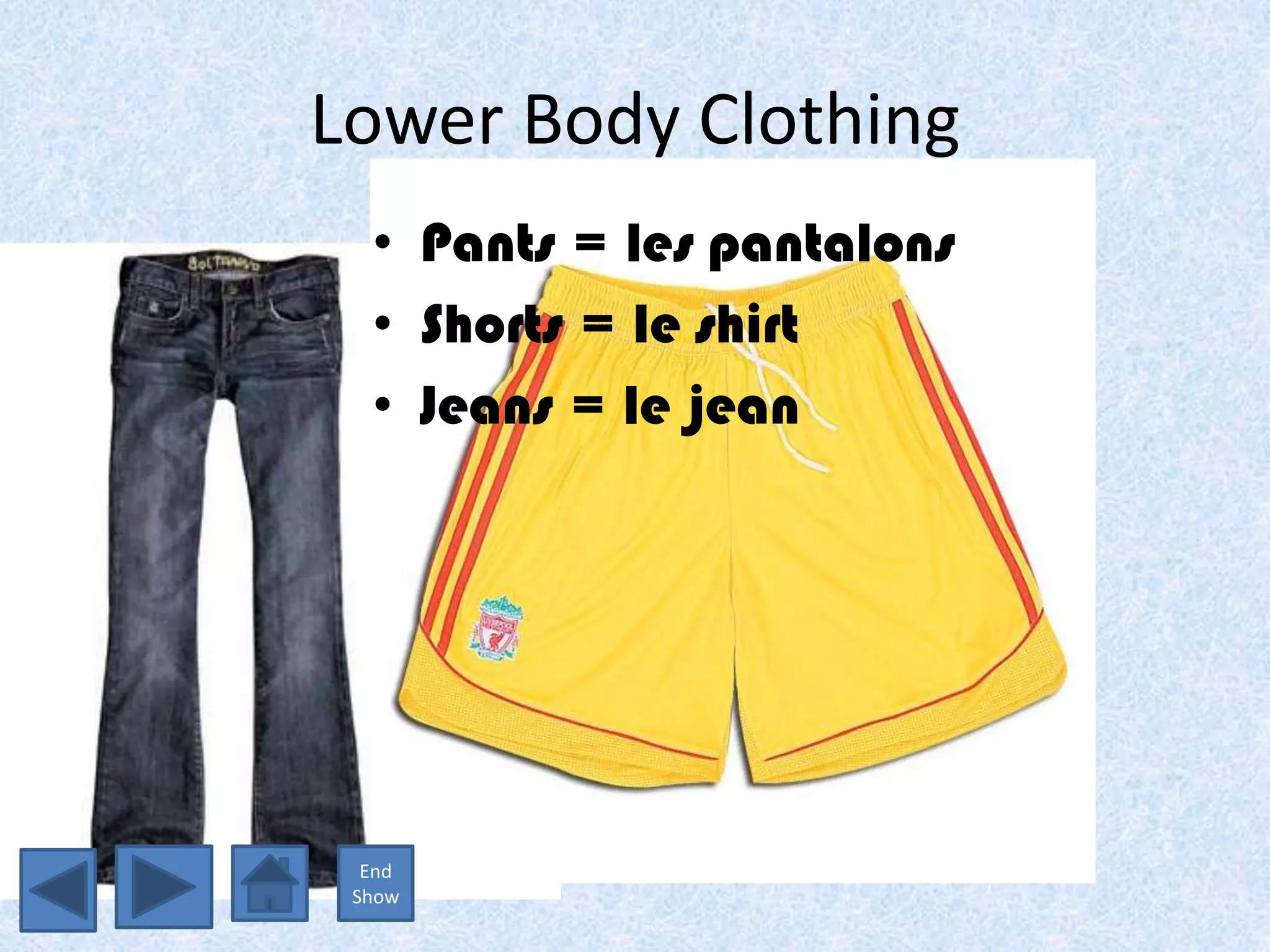 French Clothing Vocab | PPTX