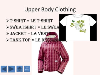 French Clothing Vocab | PPTX