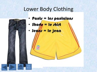 French Clothing Vocab | PPTX