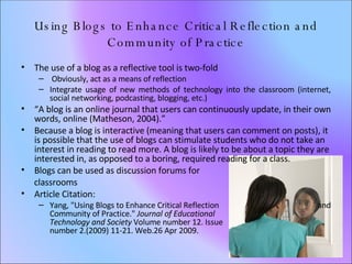 Using Blogs in Education | PPT