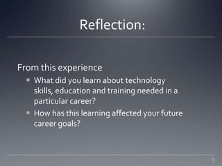 Career Exploration PowePoint project requirements 2014 | PPTX