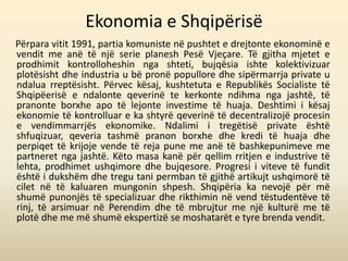 Ekonomia e Shqiperise | PPTX