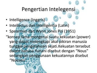Power point psikologi umum tentang intelegensi | PPTX
