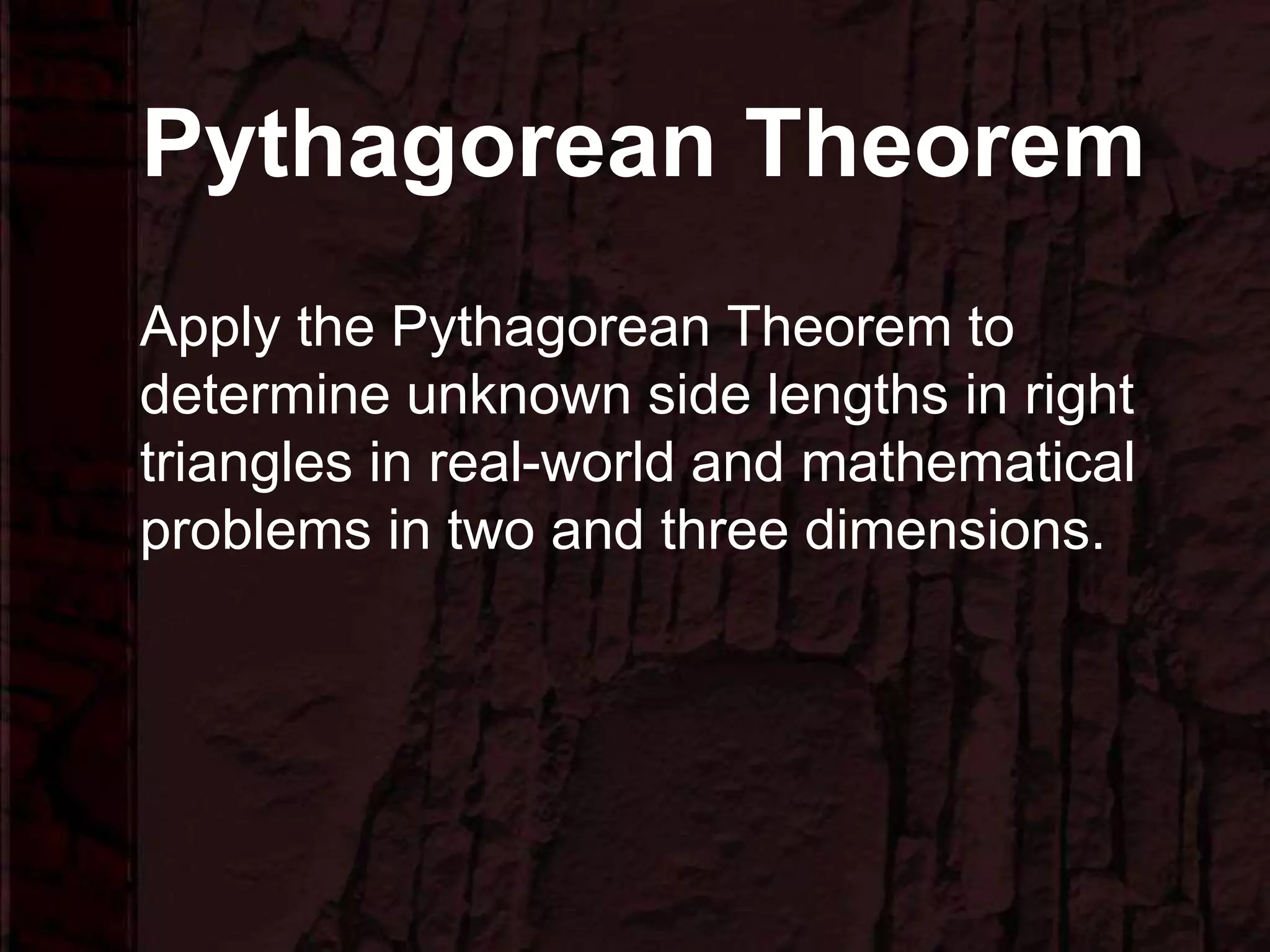 Power point pythagorean theorem revised | PPTX | Physics | Science
