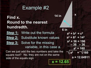 Power point pythagorean theorem revised | PPTX | Physics | Science