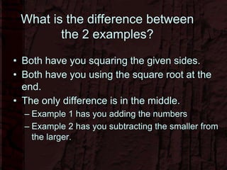Power point pythagorean theorem revised | PPTX | Physics | Science