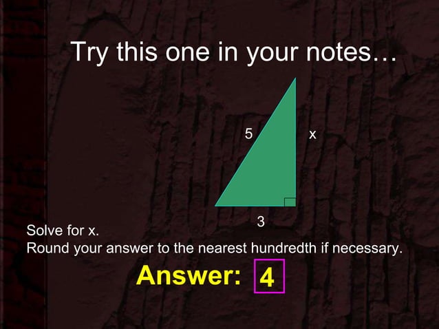 Power point pythagorean theorem revised | PPTX | Physics | Science
