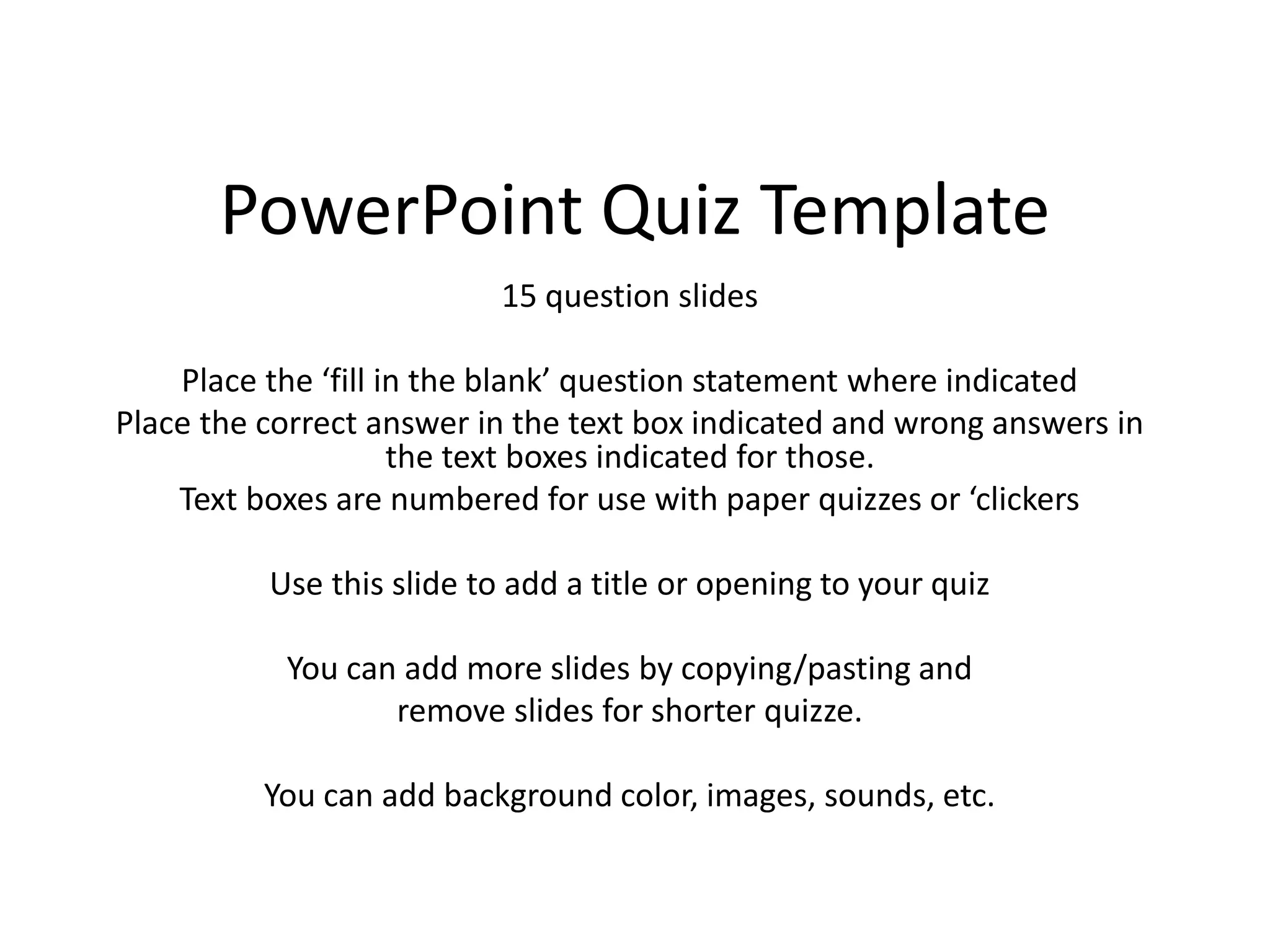 Power point quiz crazy quiz template | PPTX