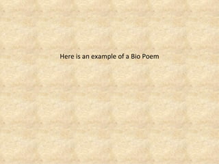 Bio Poem | PPT