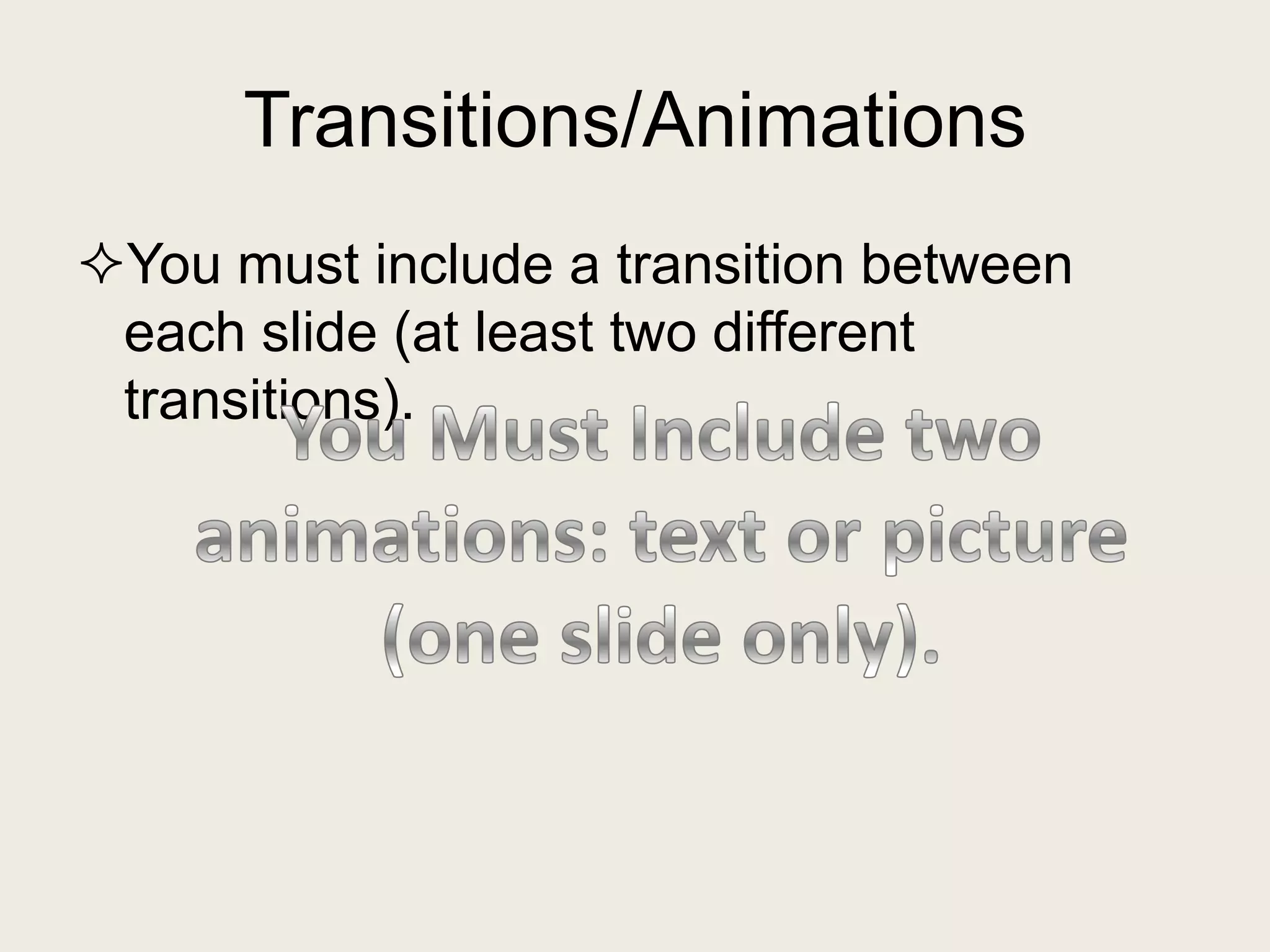 Power point requirements | PPTX