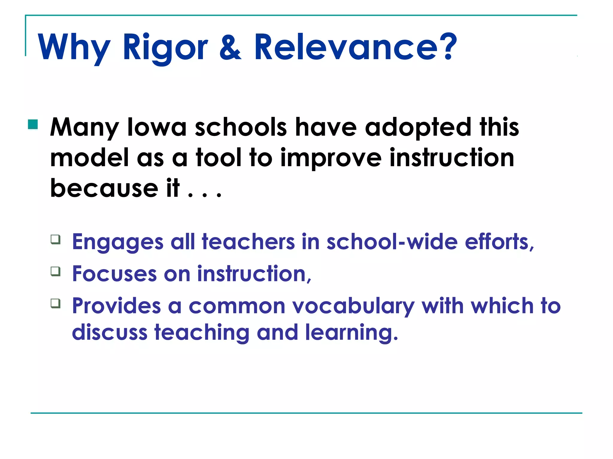 Powerpoint re rigor relevance and quadrants | PPT