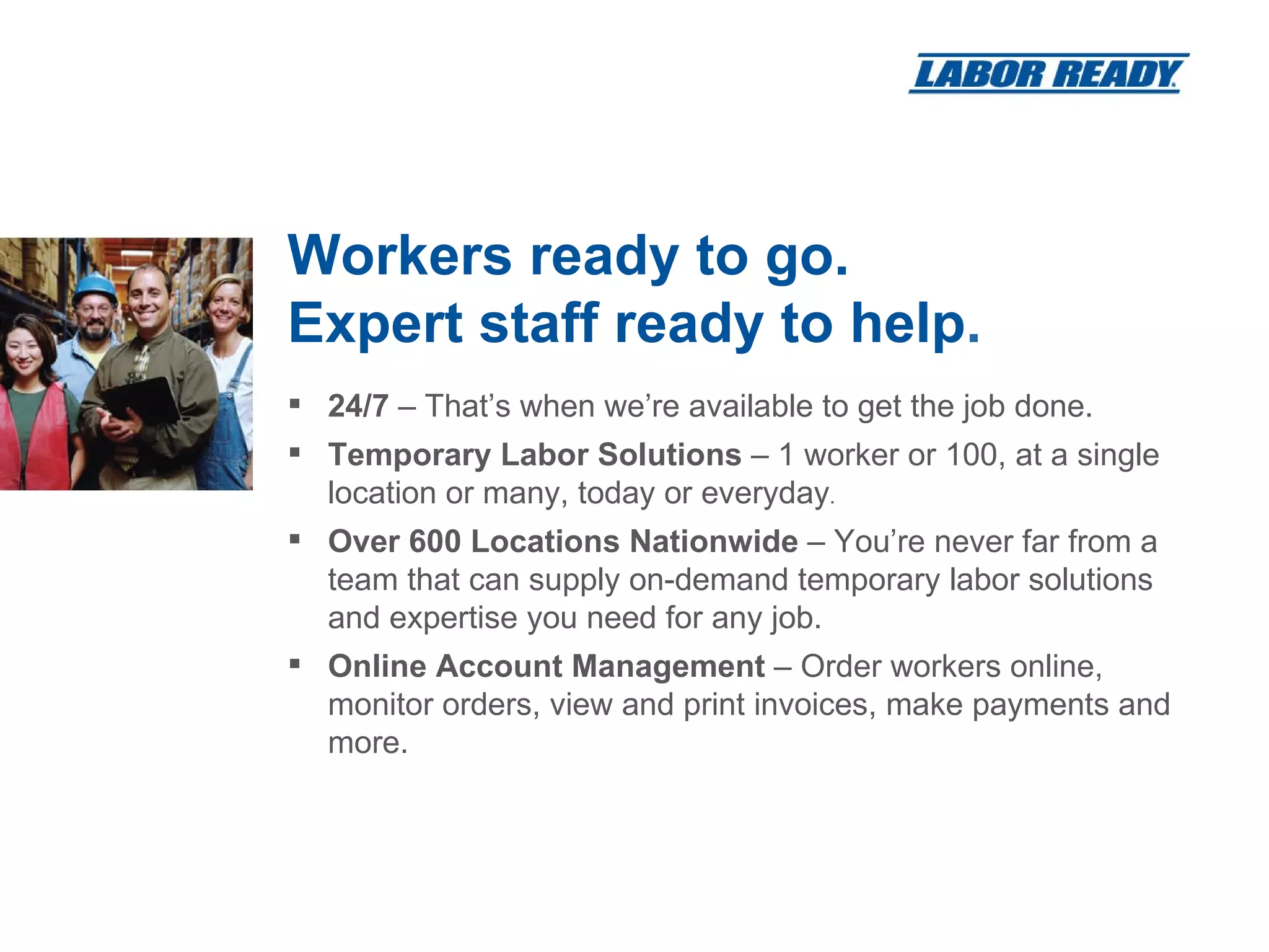 Labor Ready On-Demand satffing solutions | PPT