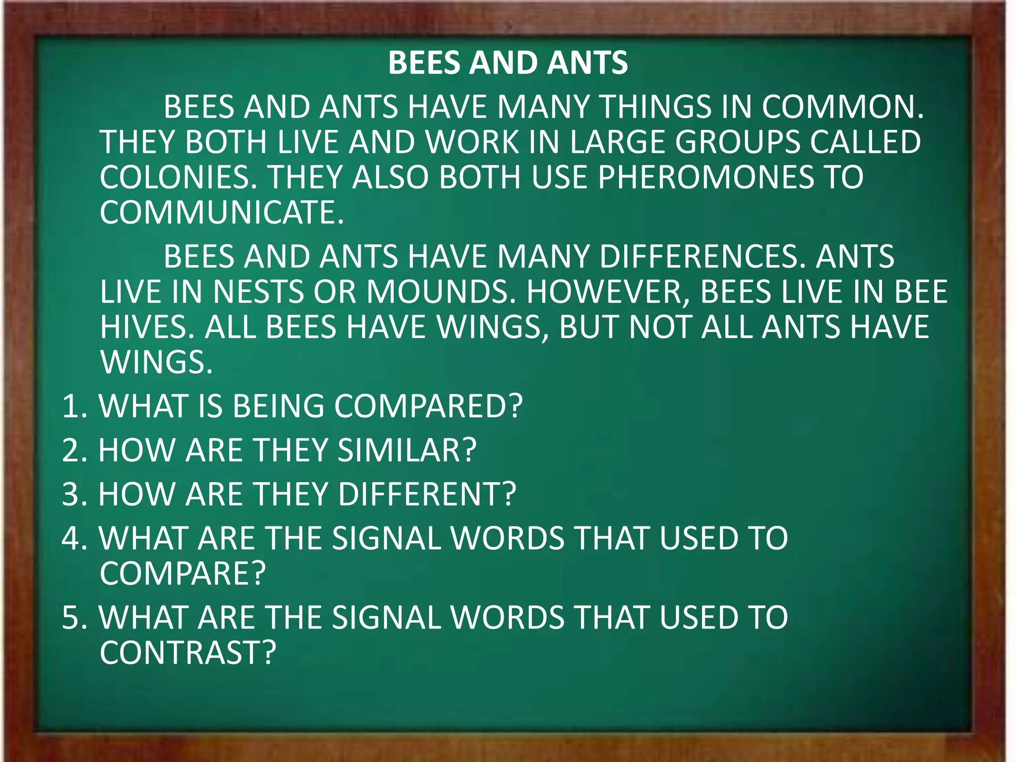 Engish 3 Compare and Contrast Information heard | PPTX