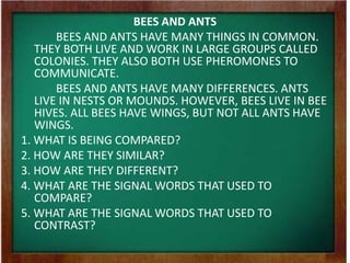 Engish 3 Compare and Contrast Information heard | PPTX